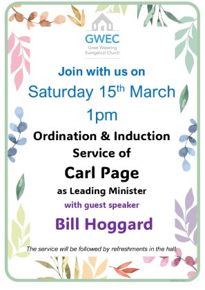 Ordination and Induction of Carl Page – Great Wakering Evangelical Church